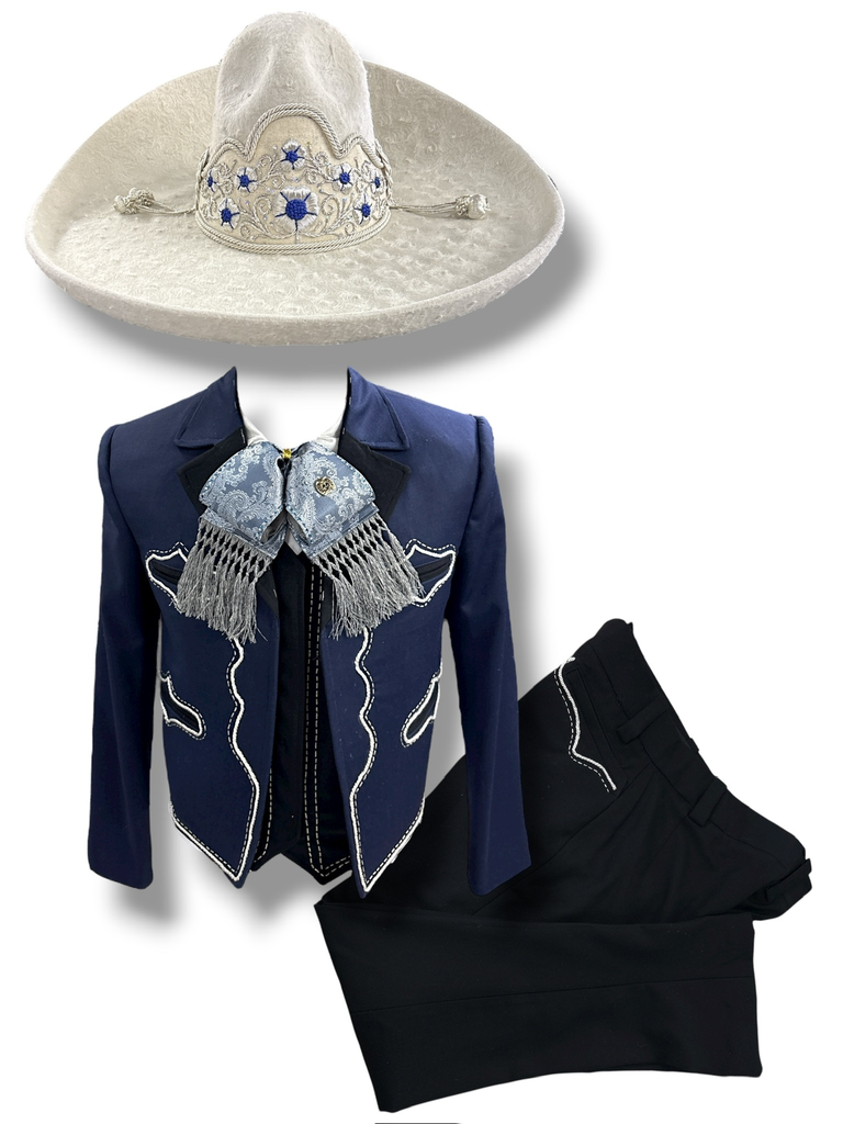 TRAJE-S LISTON AZUL GALA COMPLETA VC TALLA M, 36X30 | Vestir Charro