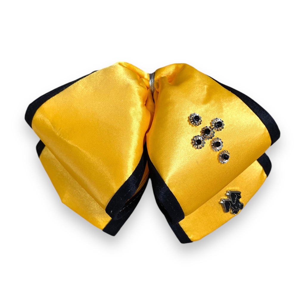 MOÑO AMARILLO DOS COLORES CON CRUZ | Vestir Charro